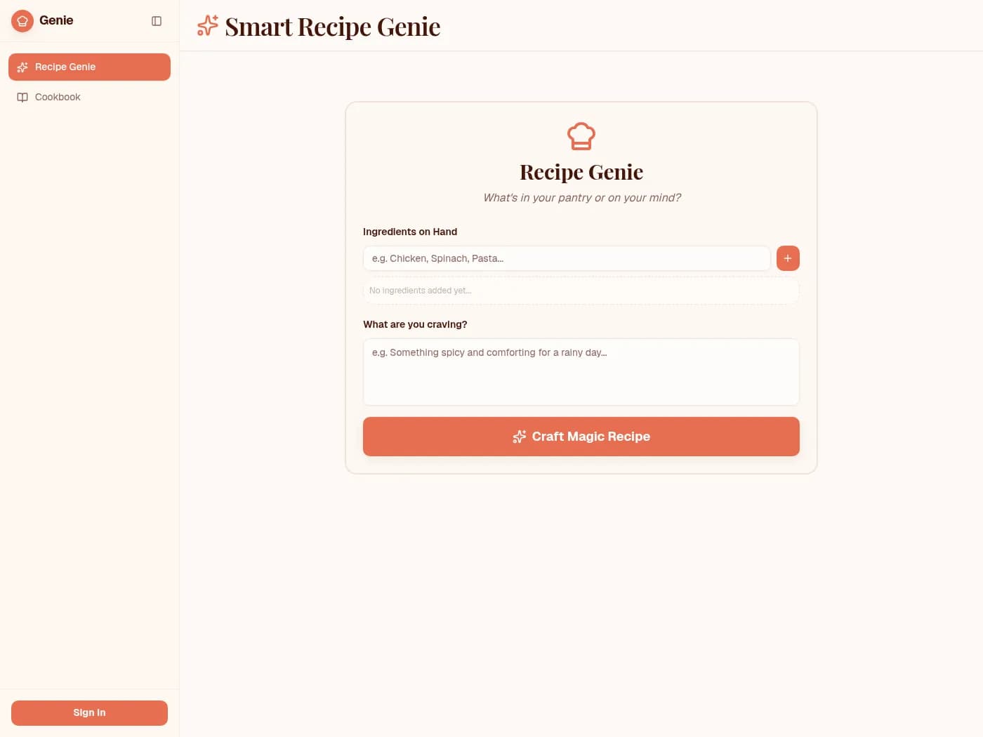 Smart Recipe Genie