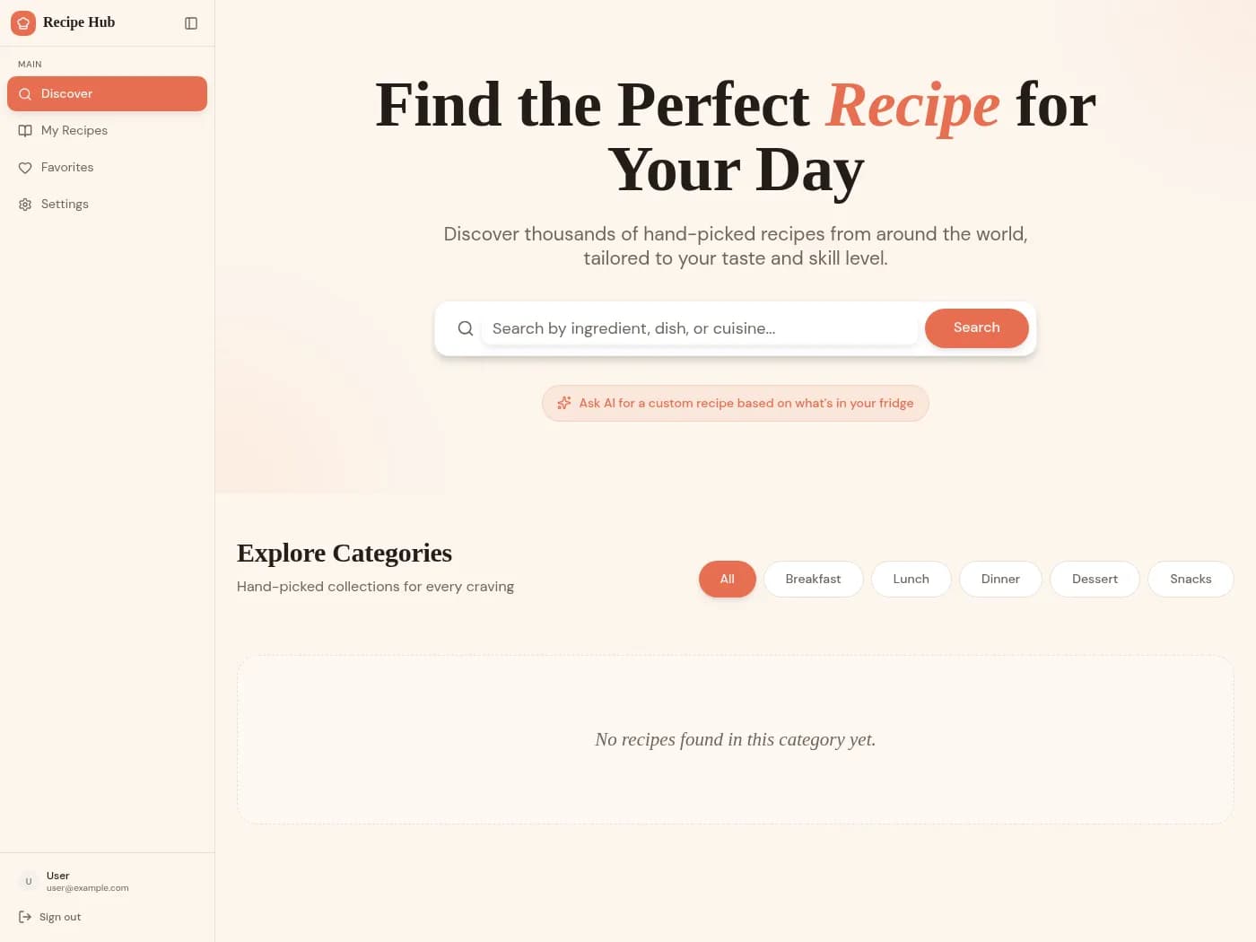 Recipe Helper Hub