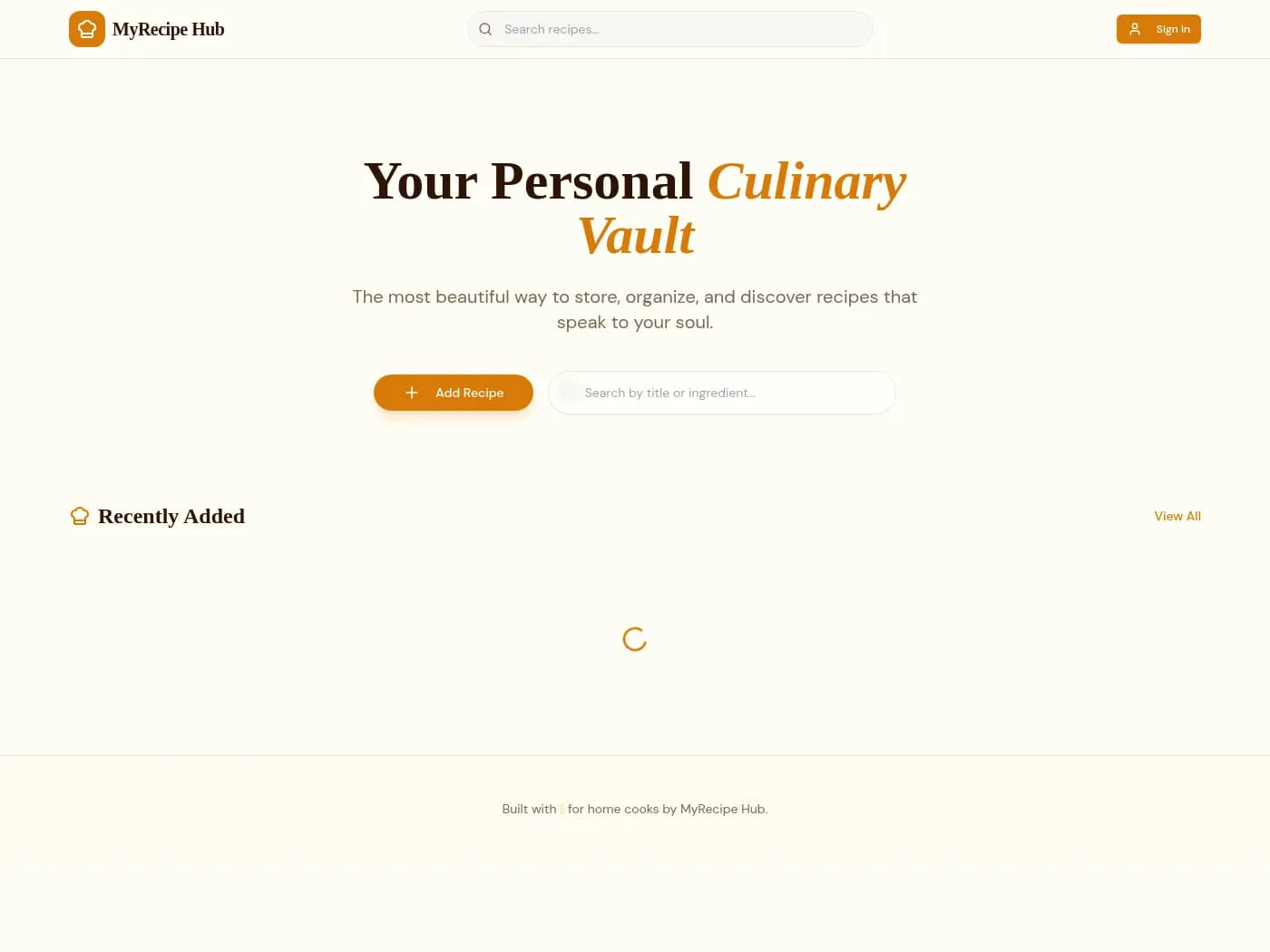 MyRecipe Hub