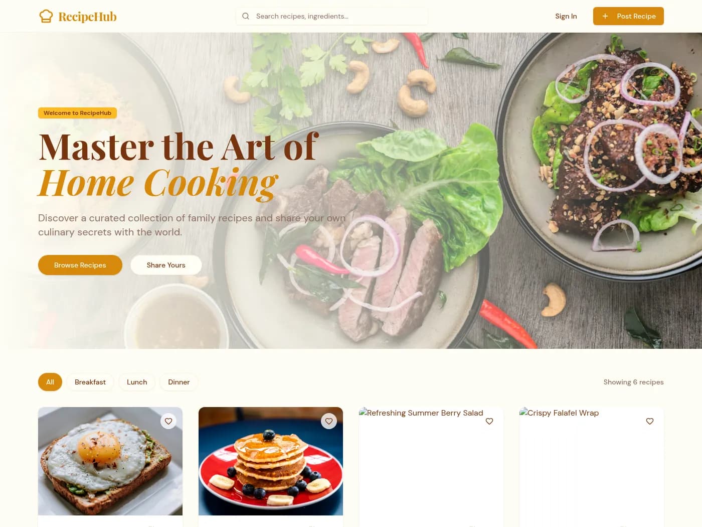 Recipe Hub Website