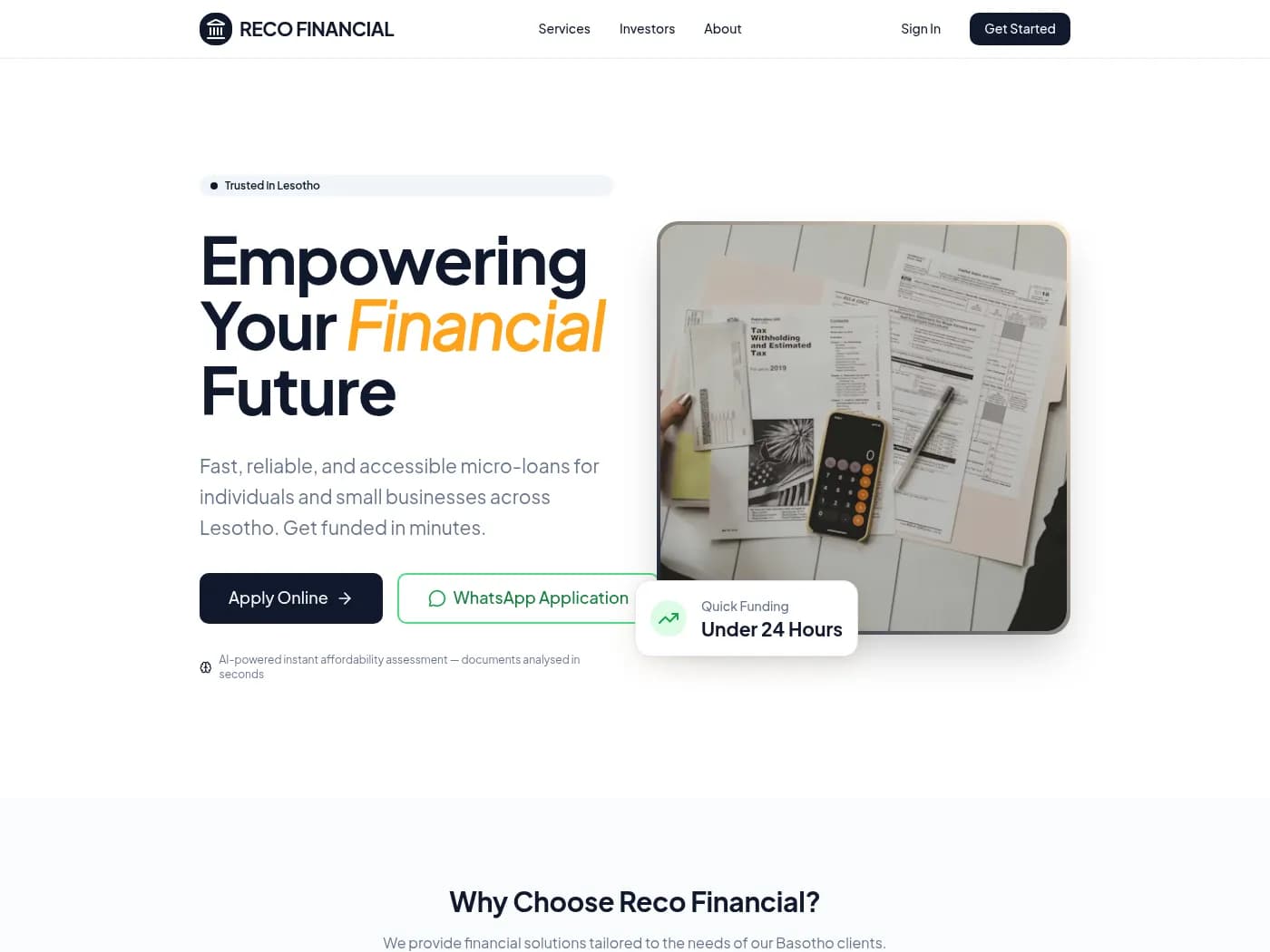 Reco Microfinance Portal