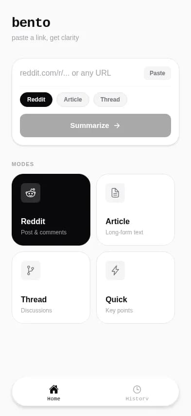 Reddit Bento Summarizer