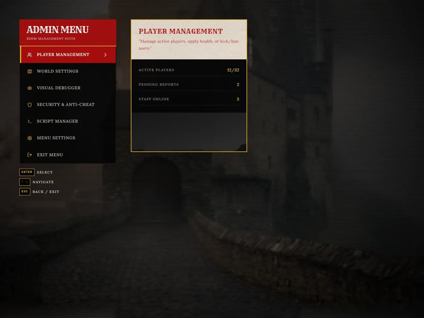 RedM Script Admin UI