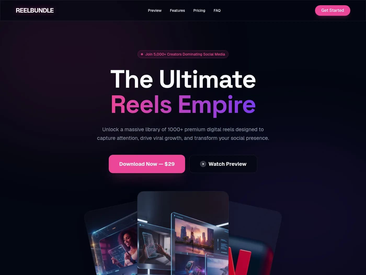 Reel Bundle Landing Page