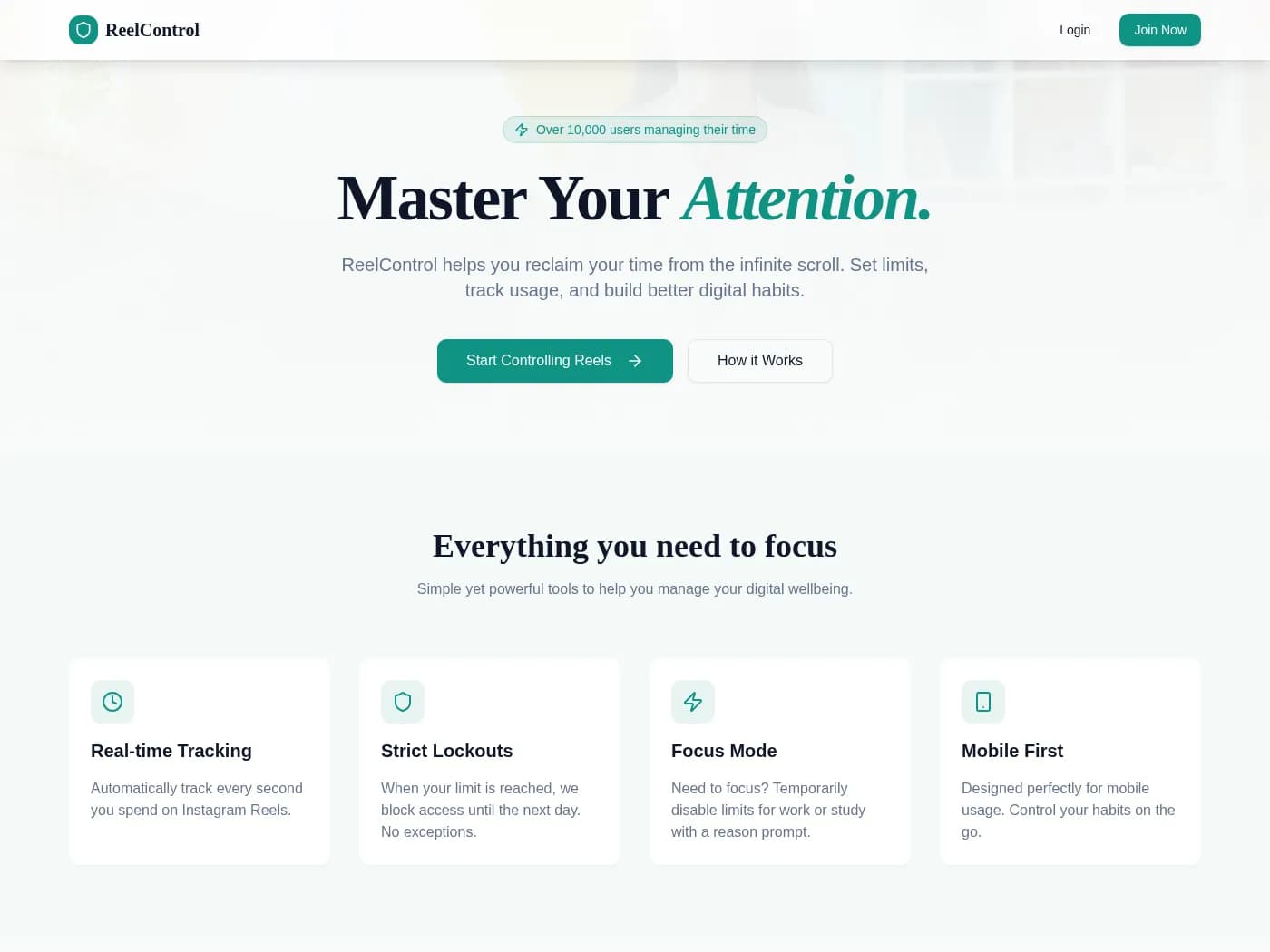 ReelControl — Screen Time Manager