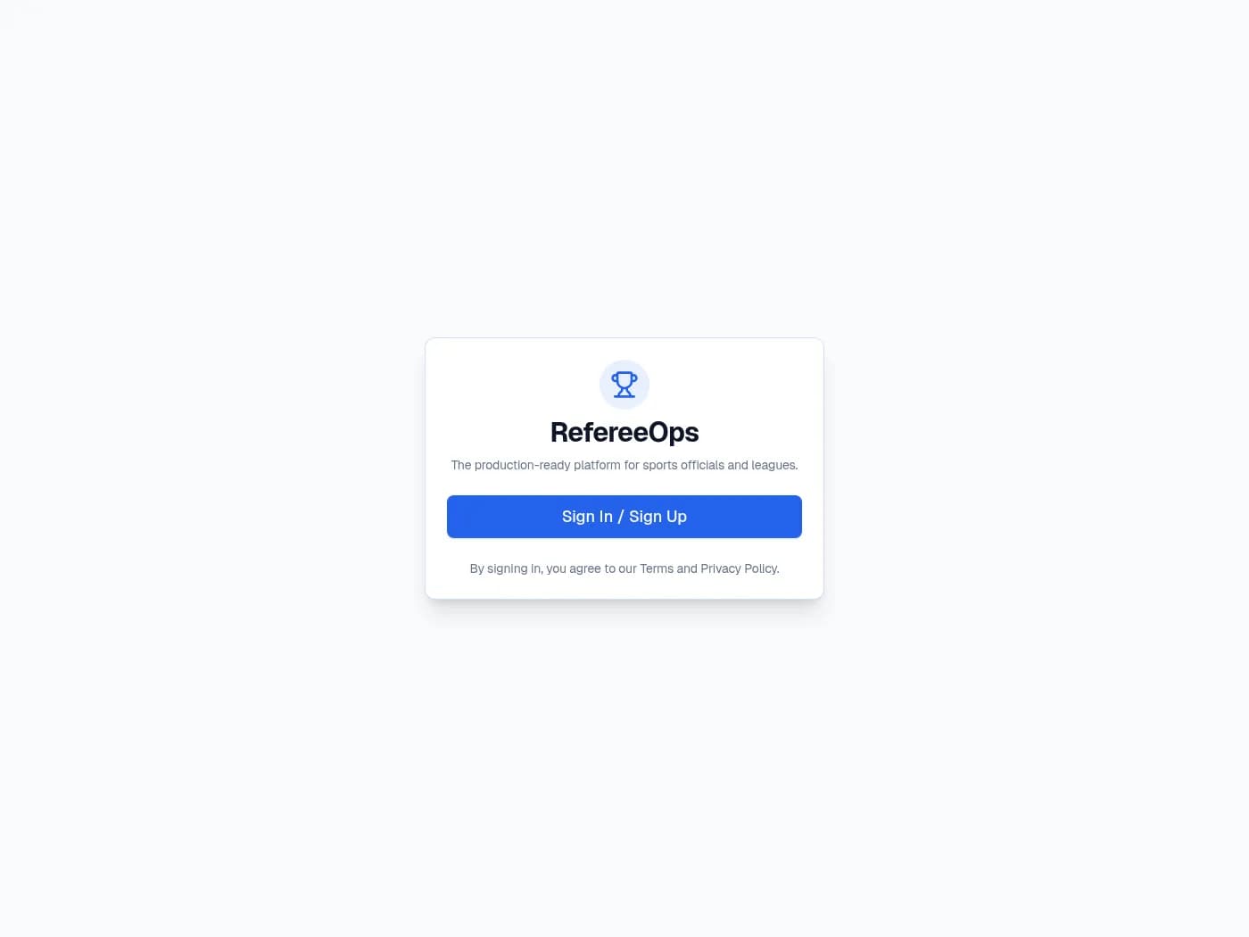 RefereeOps Platform