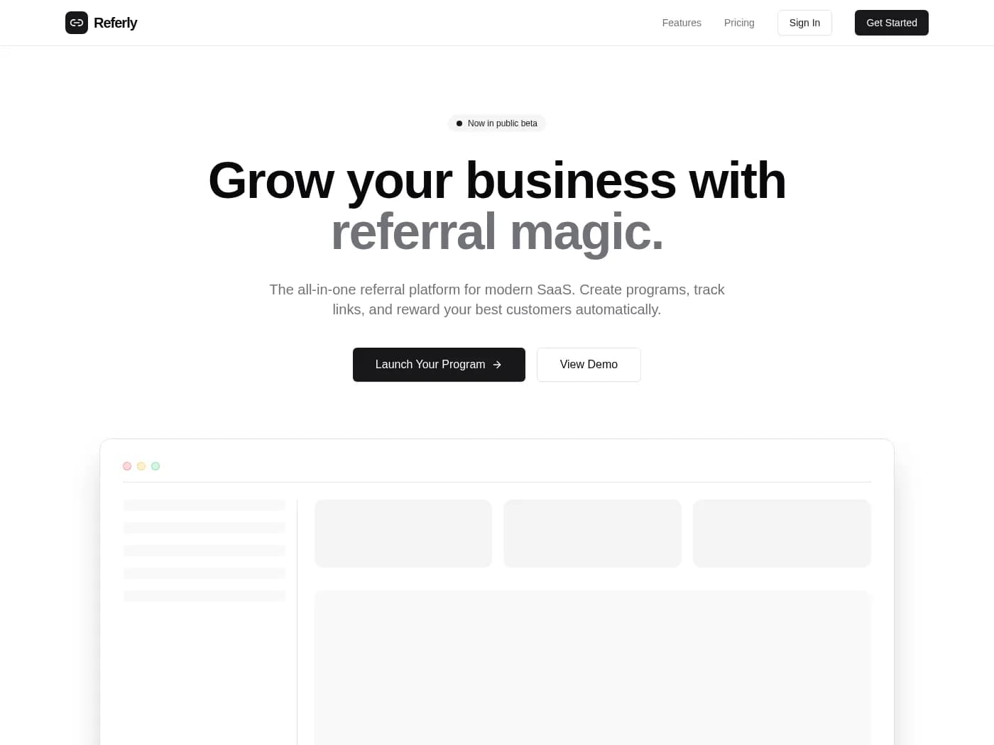 Referly SaaS Platform