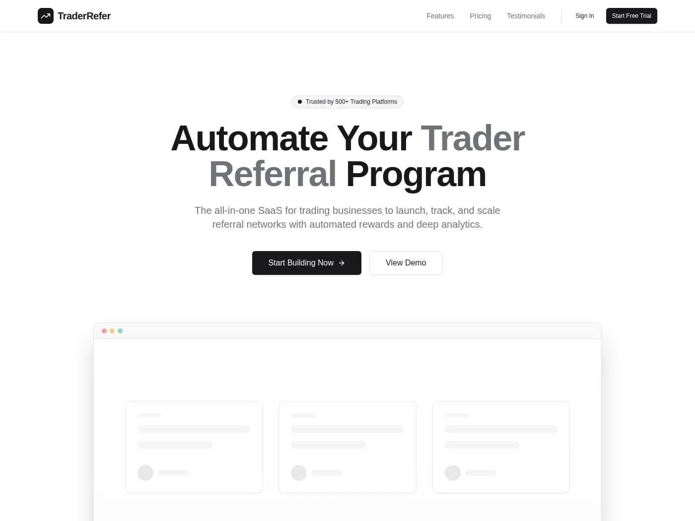 Trader Referral SaaS