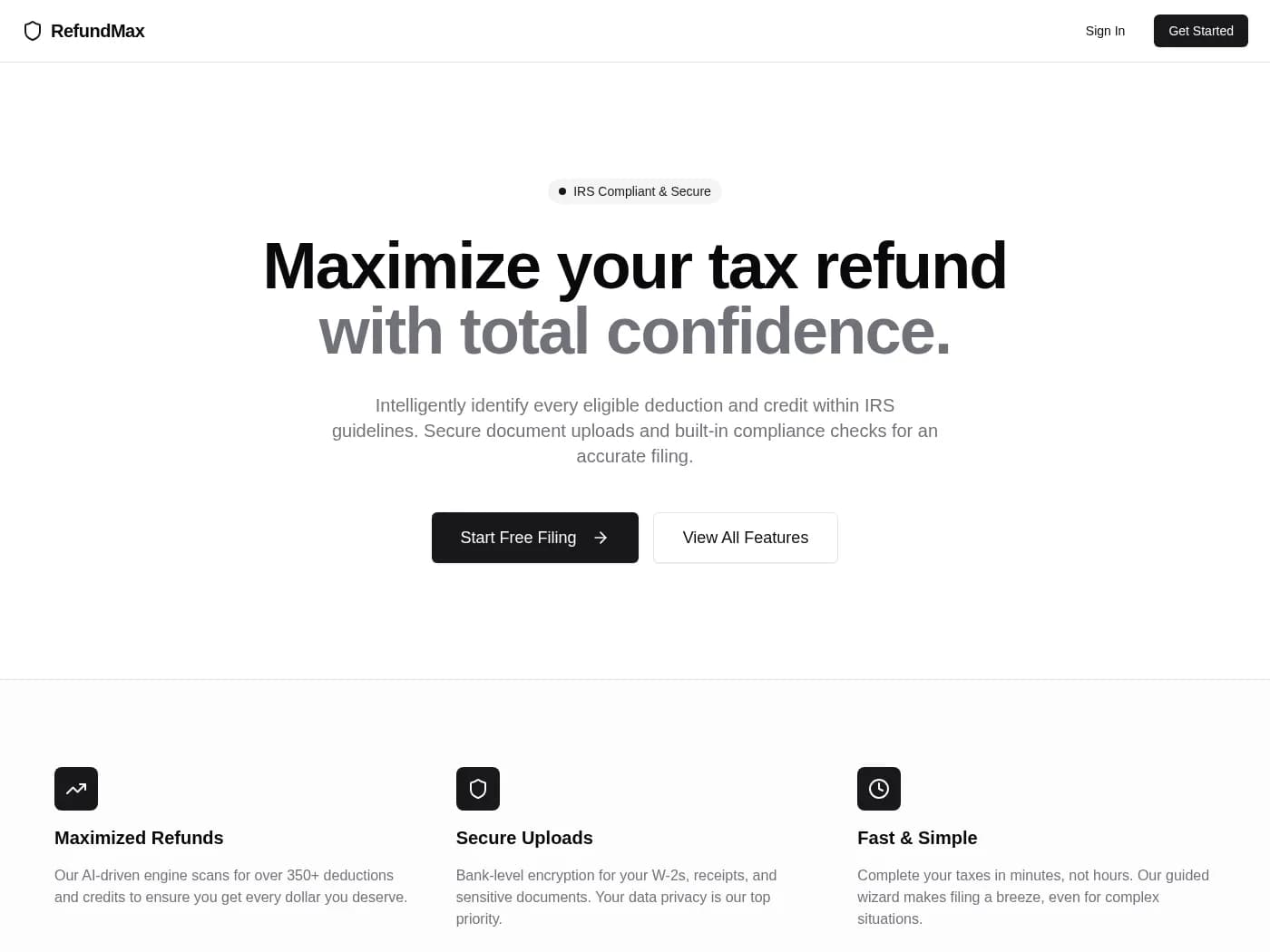 RefundMax Tax App