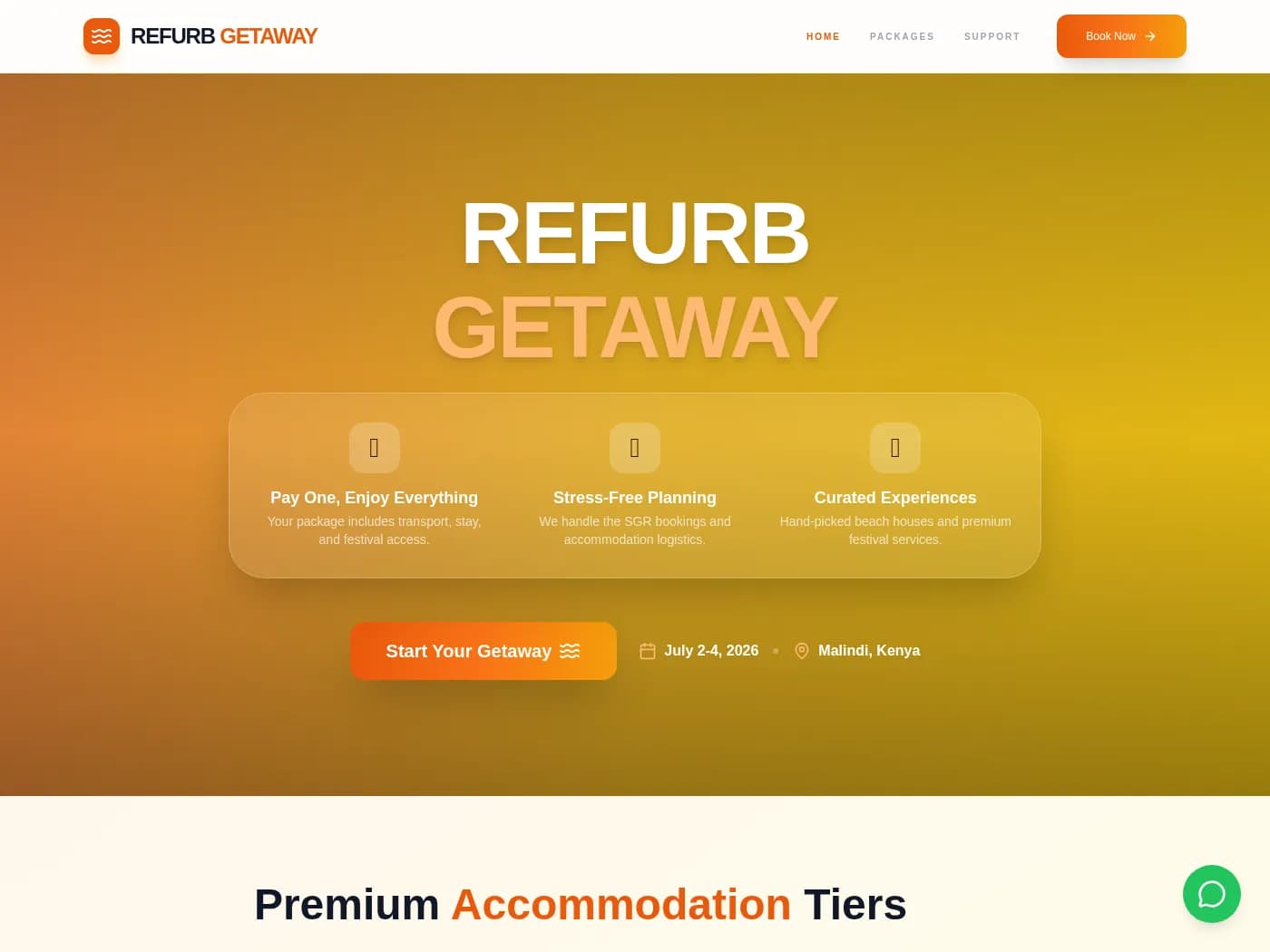 Refurb Getaway Booking