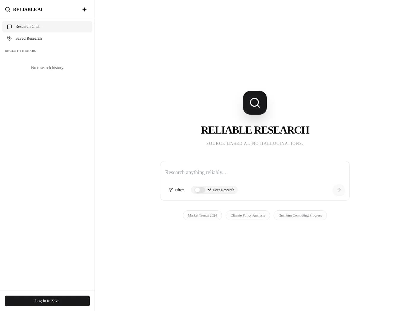 Reliable WebSearch AI