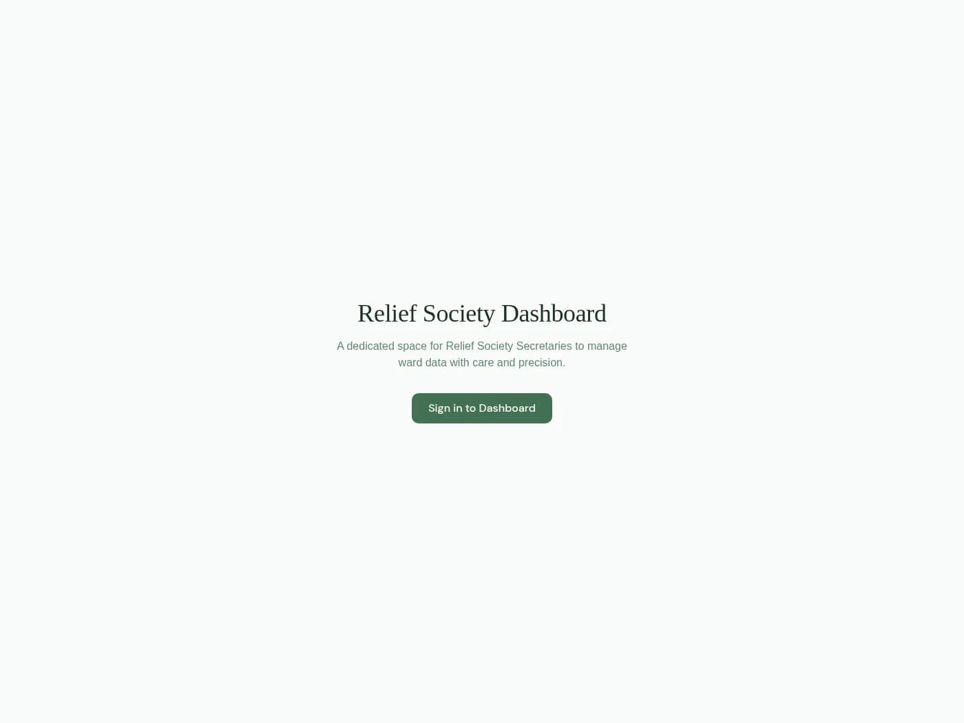 Relief Society Dashboard