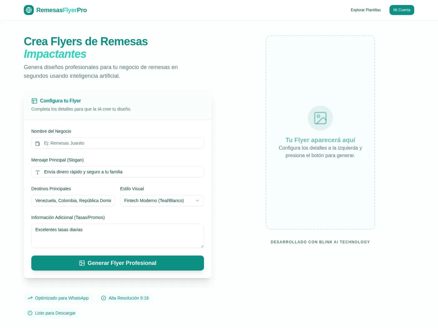 Remesas Flyer Generator