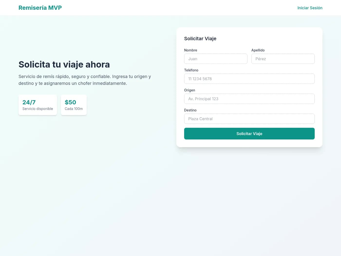 Remisería MVP Web