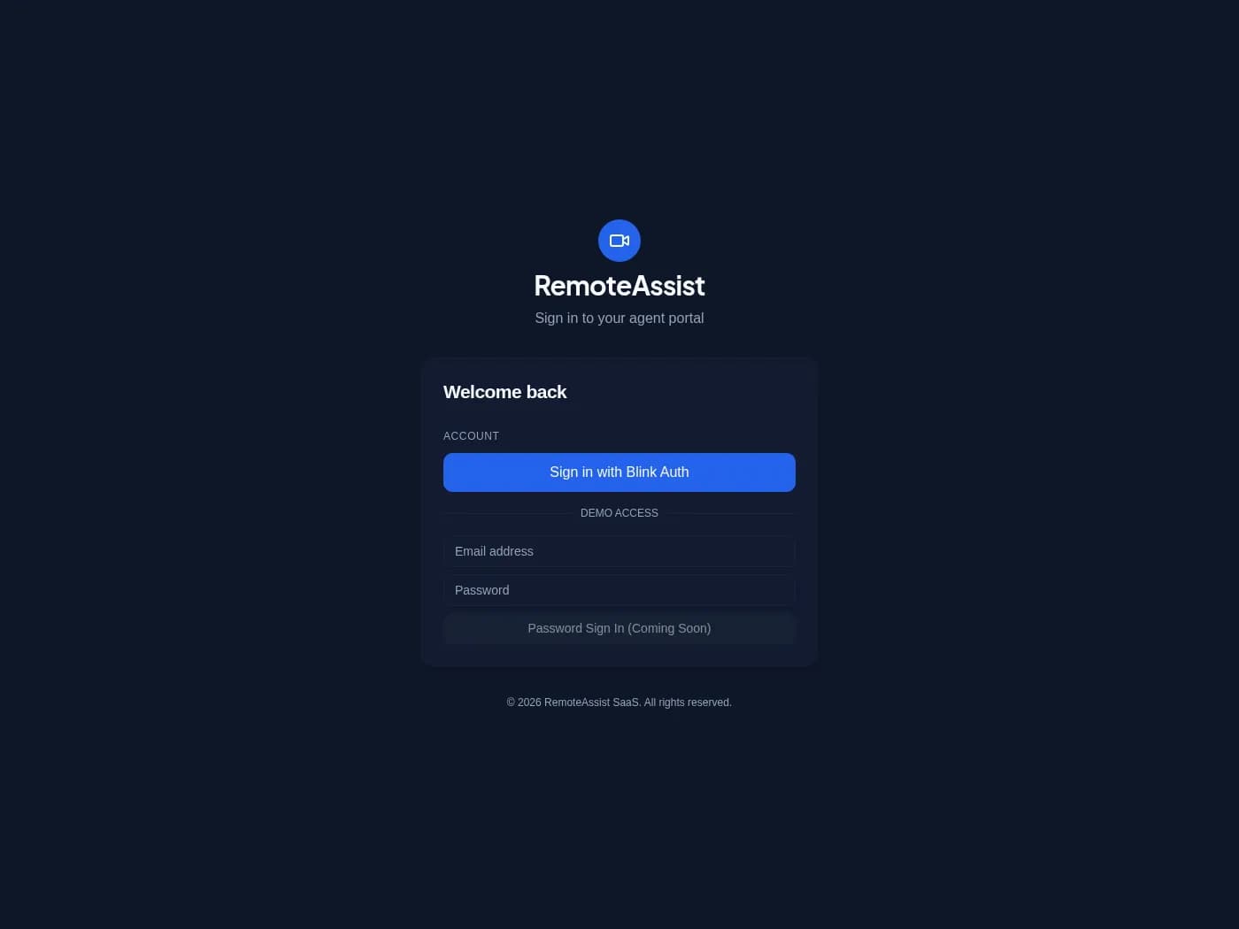 RemoteAssist SaaS Portal