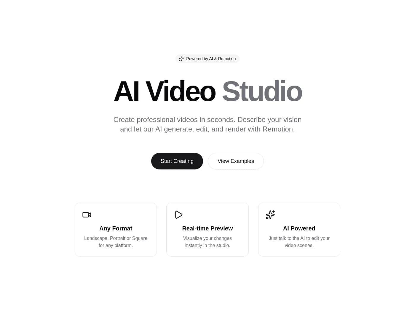 Remotion AI Video Studio