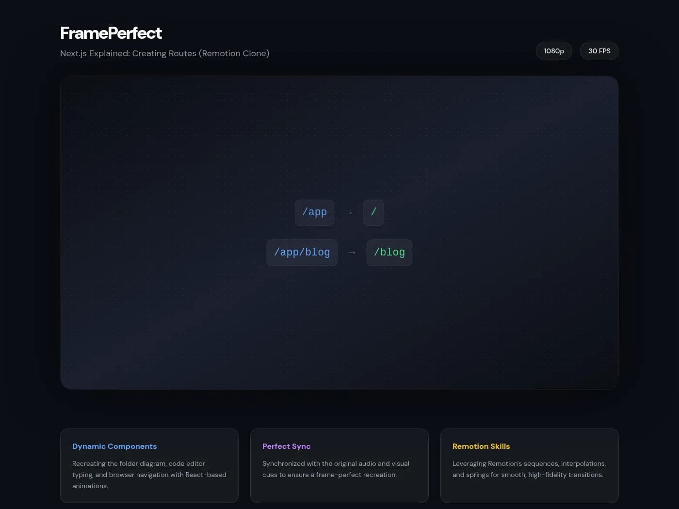FramePerfect Remotion Clone