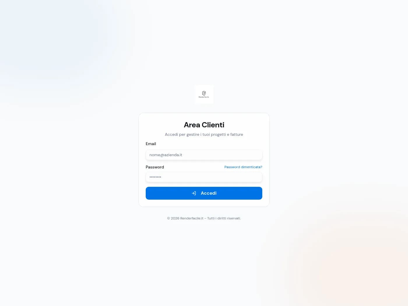 Renderfacile Client Portal