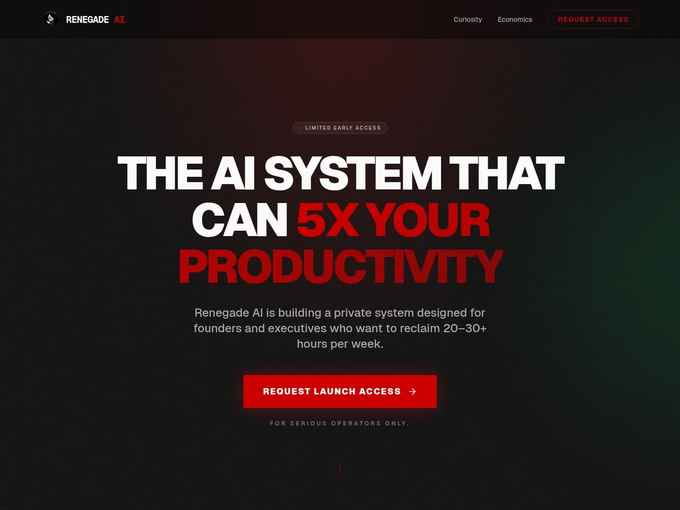 Renegade AI Launch Page