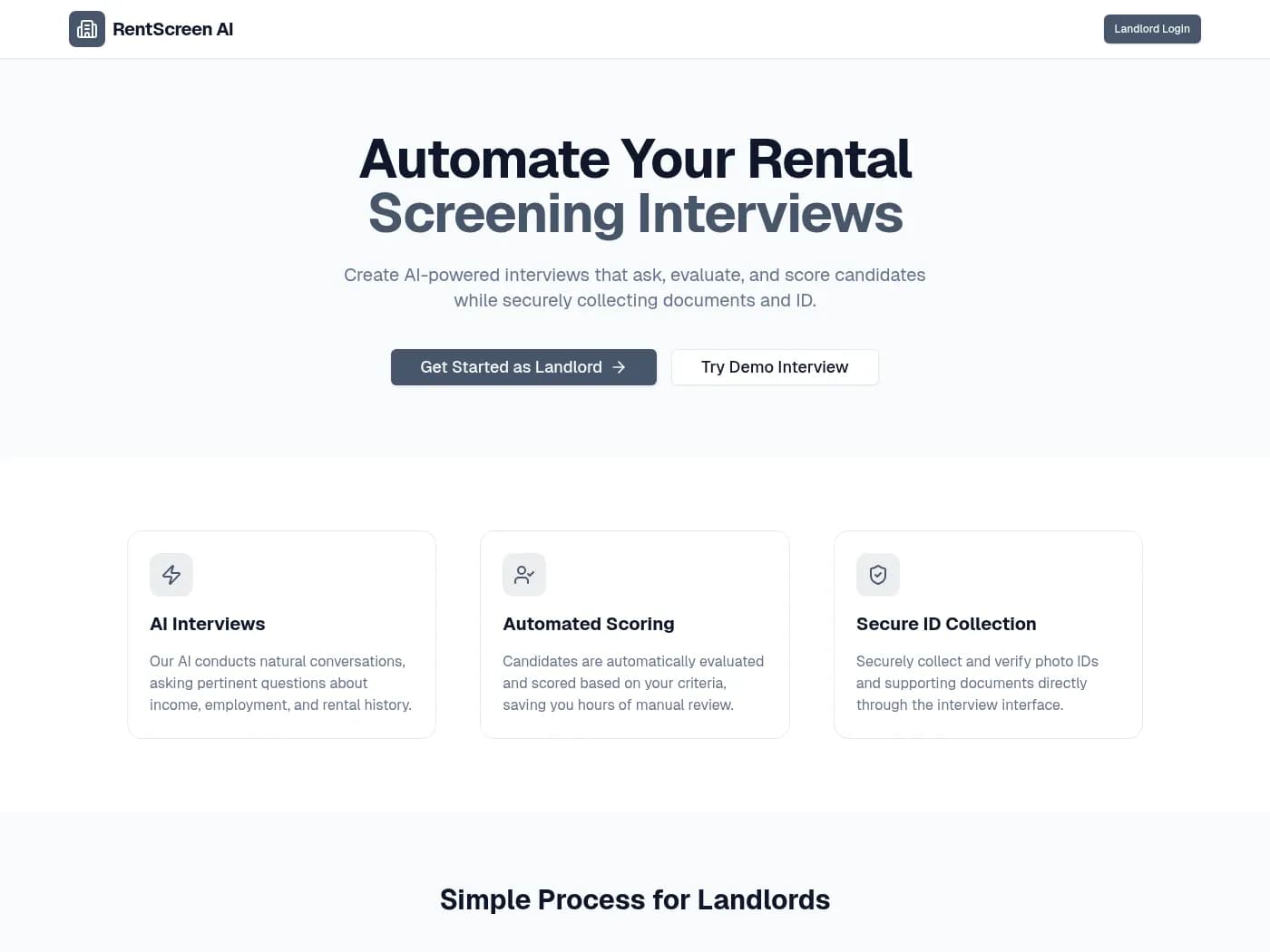 RentScreen AI Platform