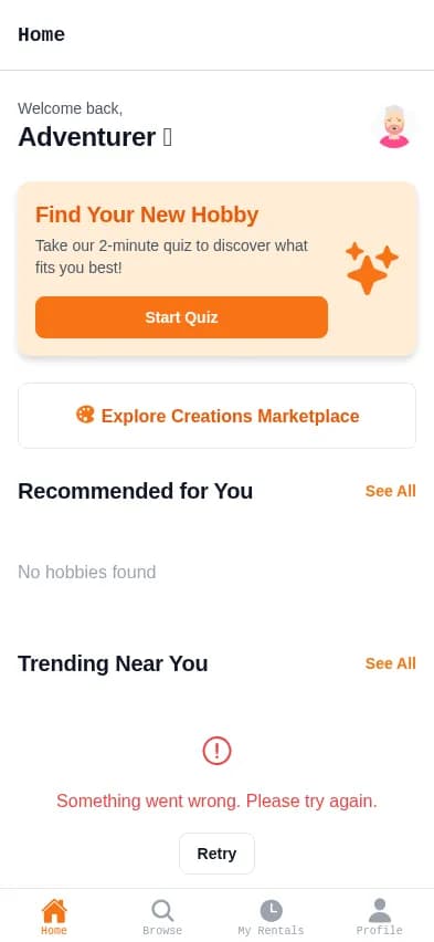 Rent A Hobby App