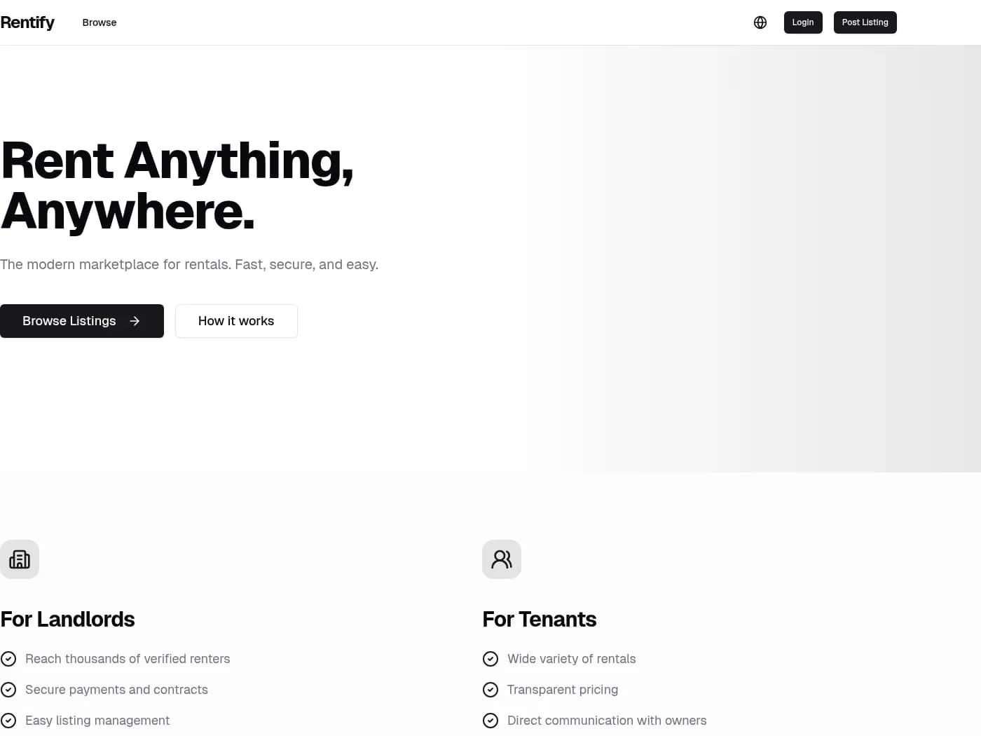 Rentify Marketplace