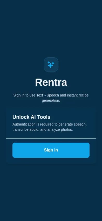 Rentra Voice & Recipe App