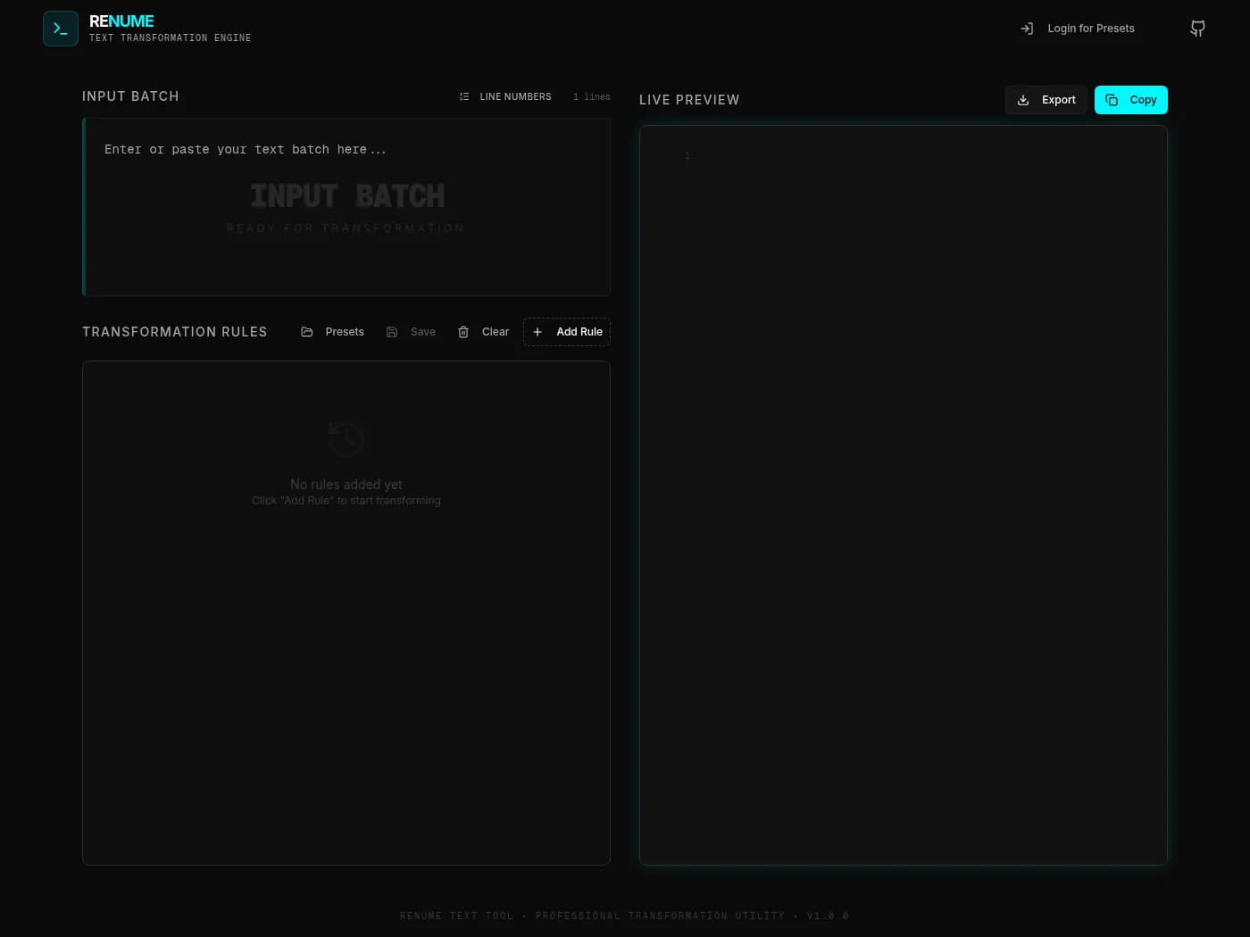 Renume Text Tool
