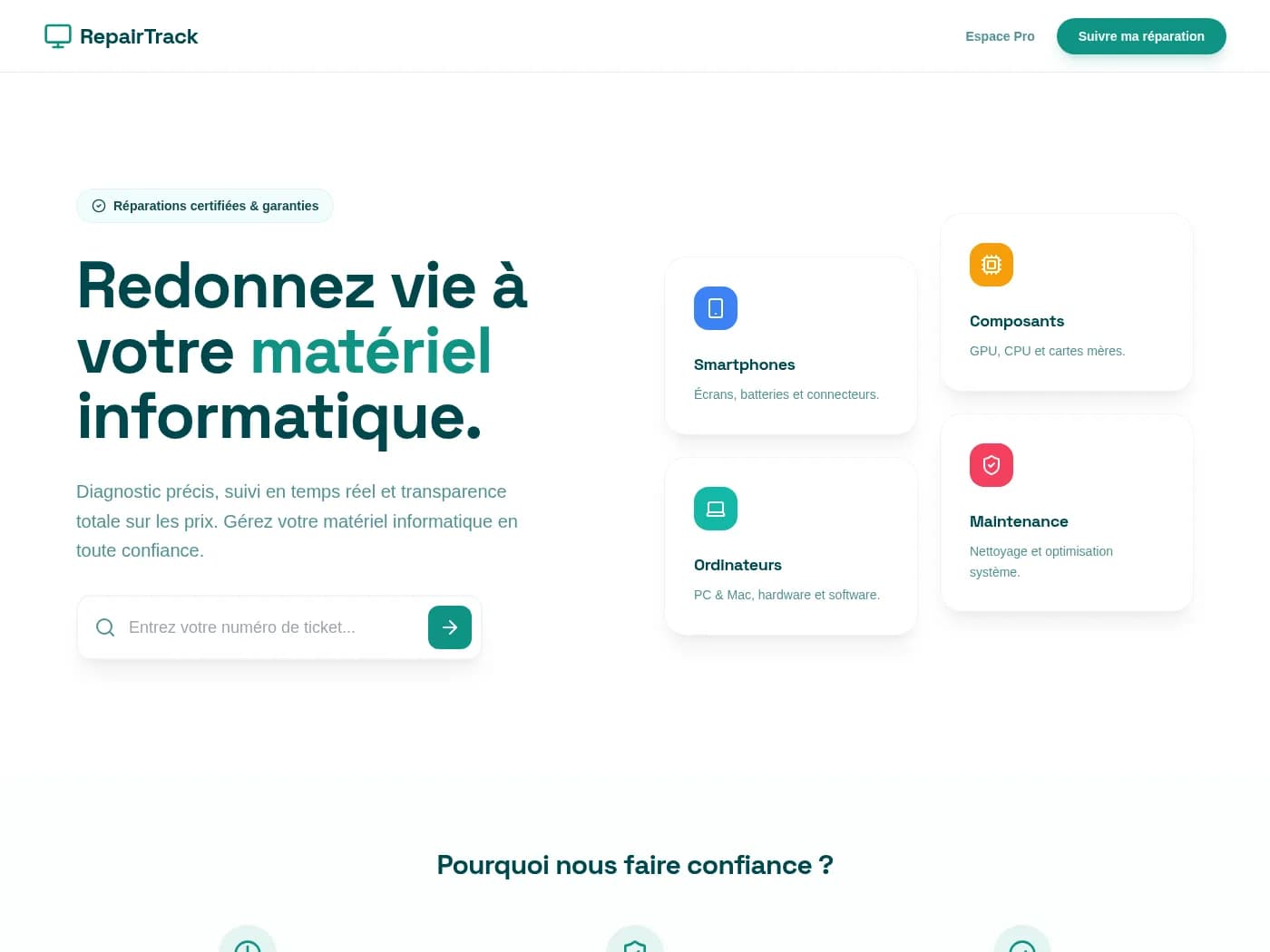 RepairTrack Web Portal