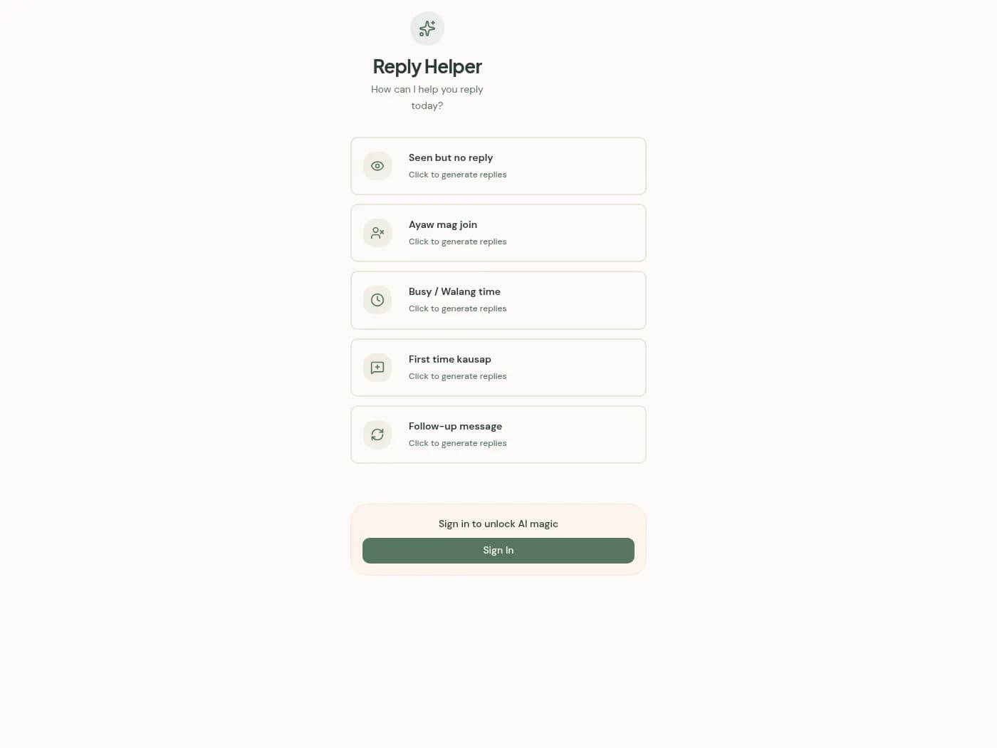 Reply Helper Web App