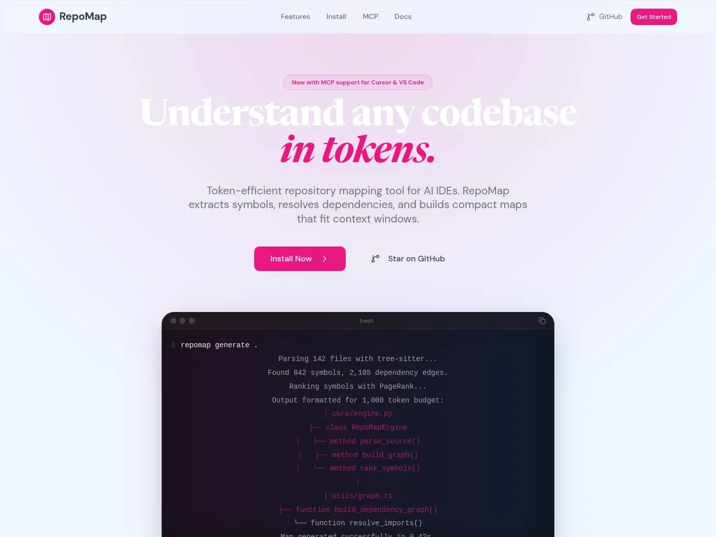 RepoMap Landing Page