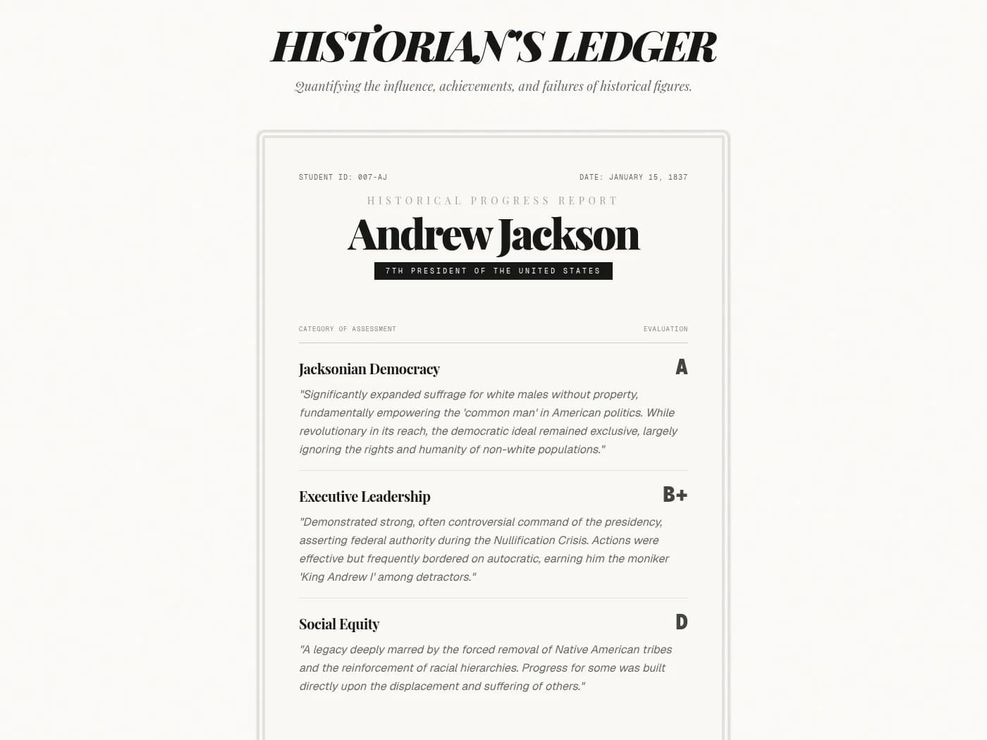 Jackson Report Card Generator