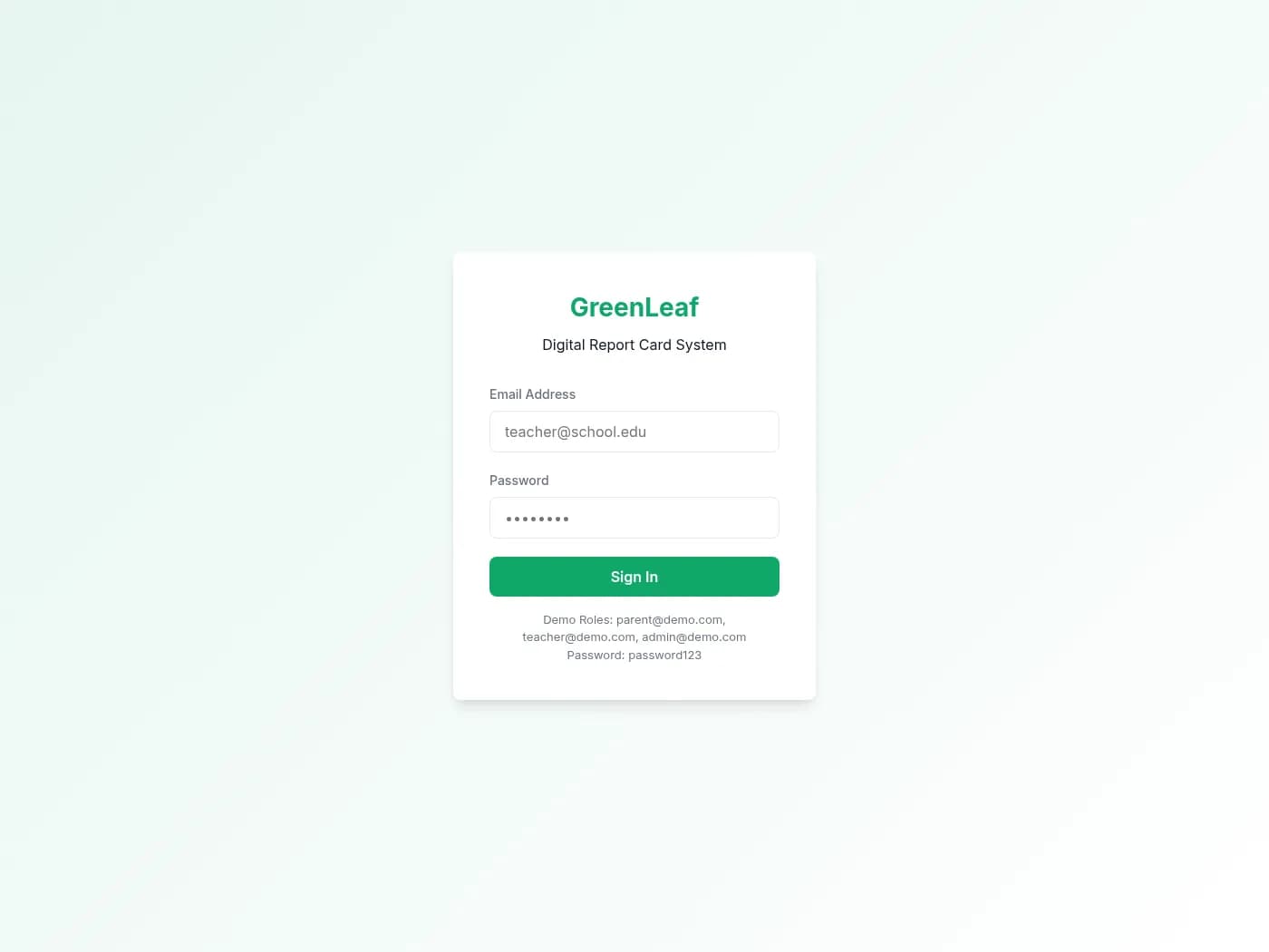 GreenLeaf Report Cards