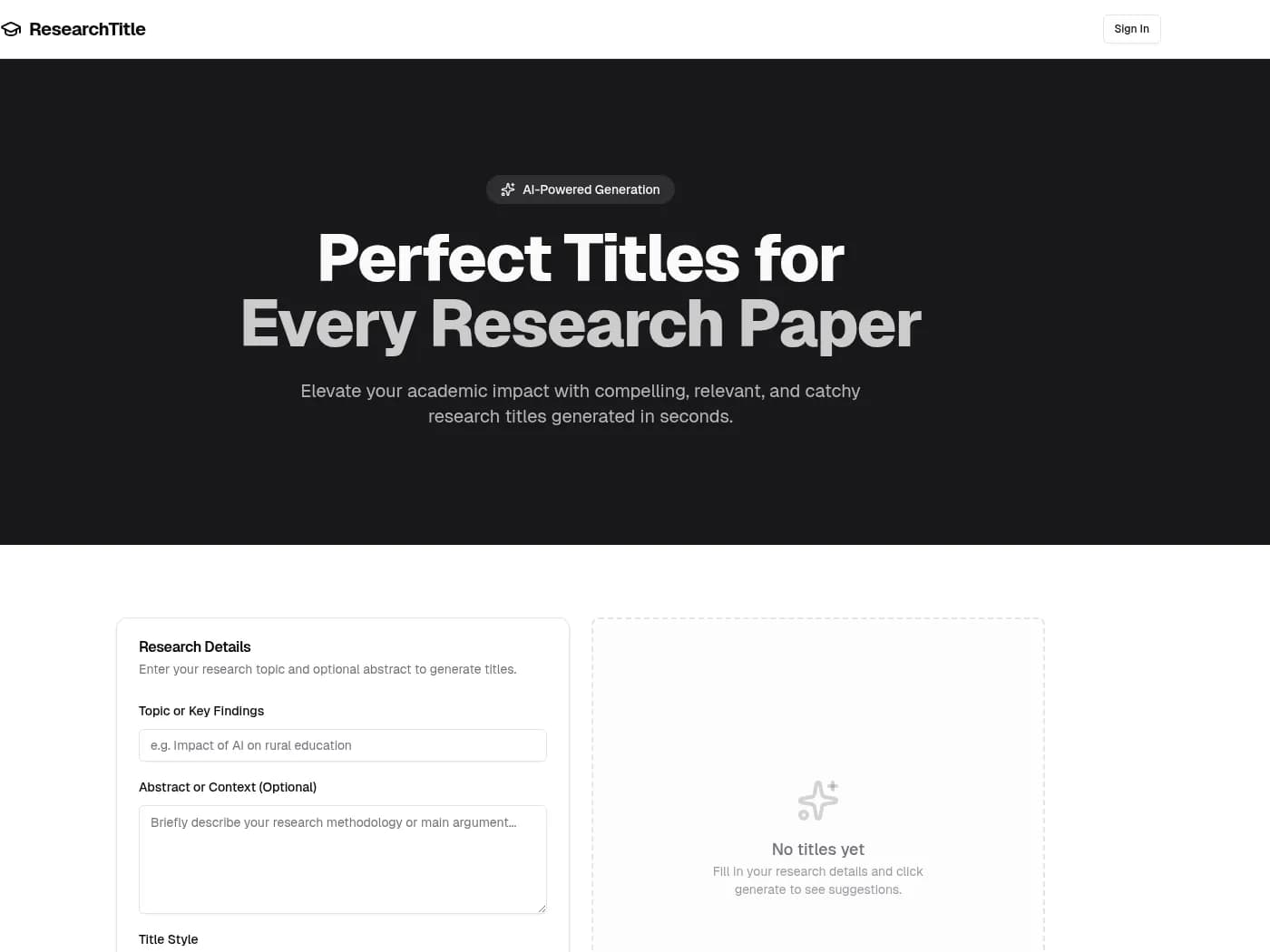 Research Title Generator