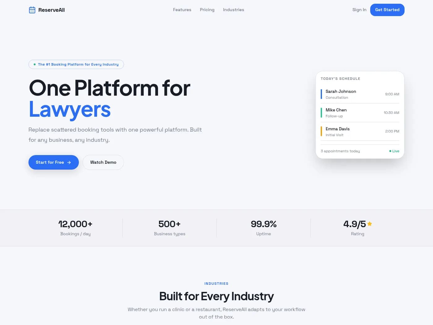 ReserveAll Platform