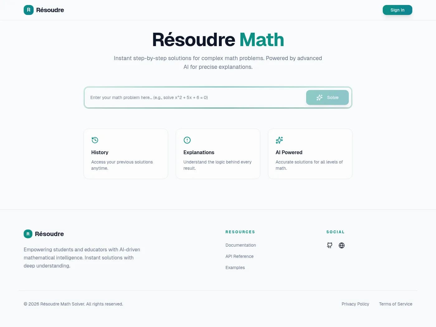 Résoudre Math Solver