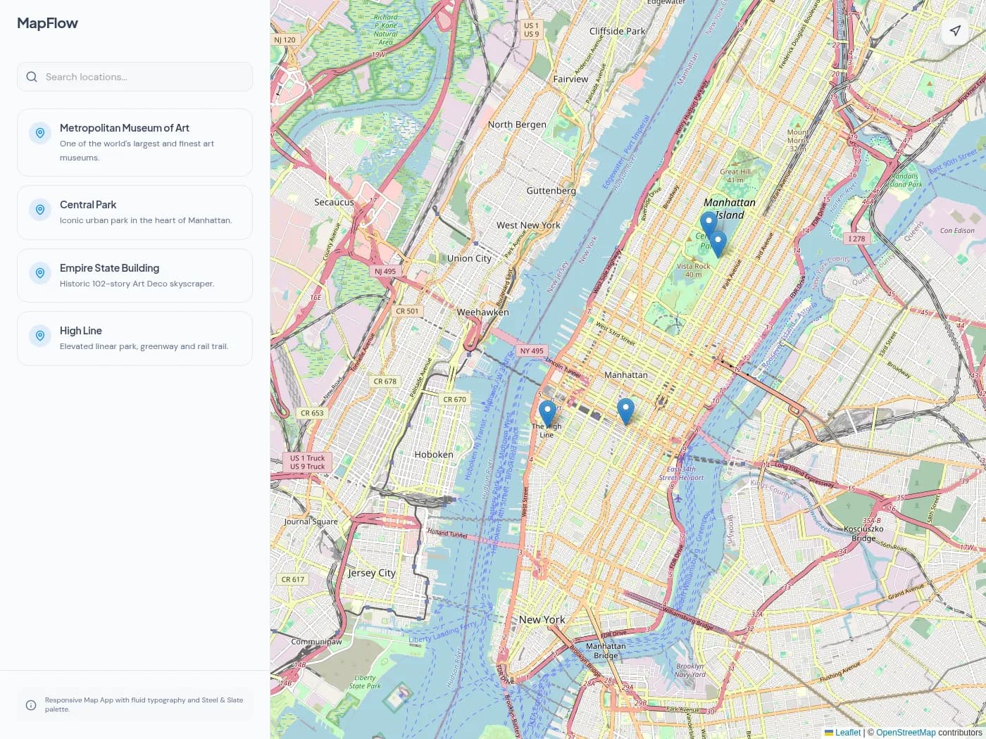 Responsive Map Webpage