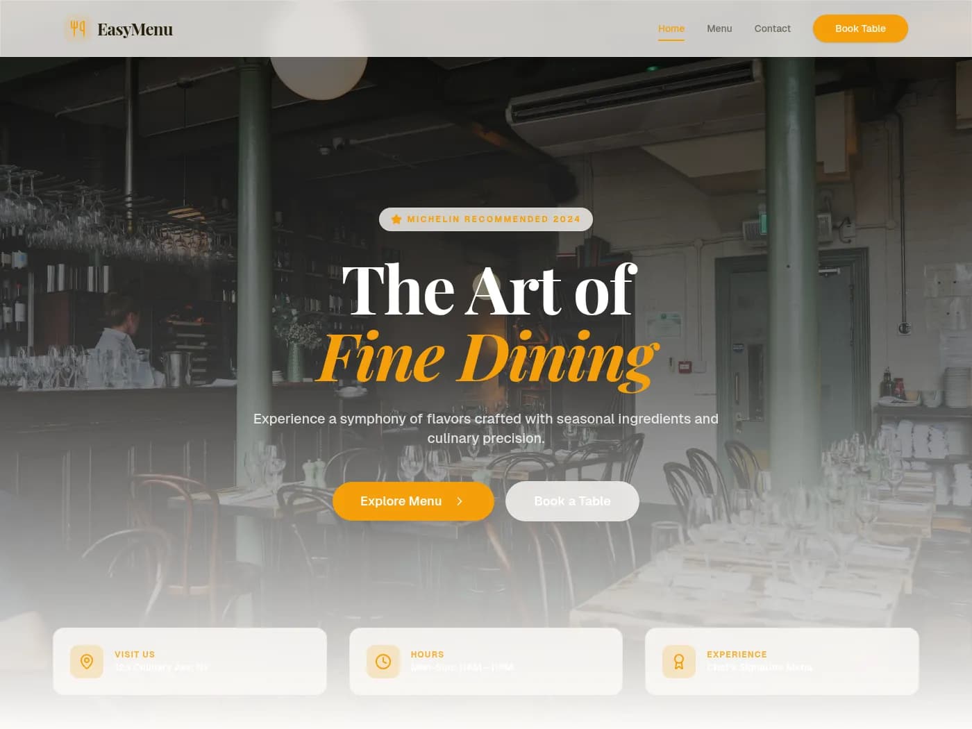EasyMenu Restaurant Site