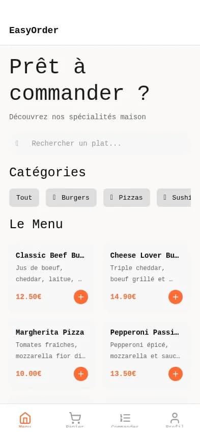 EasyOrder Restaurant App
