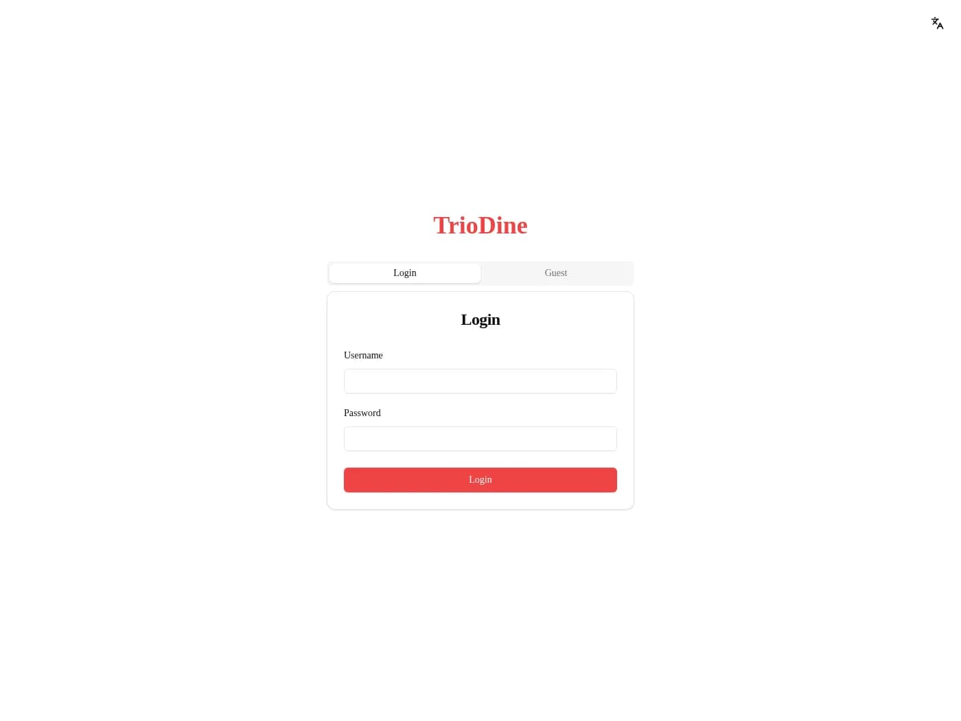 TrioDine Order System