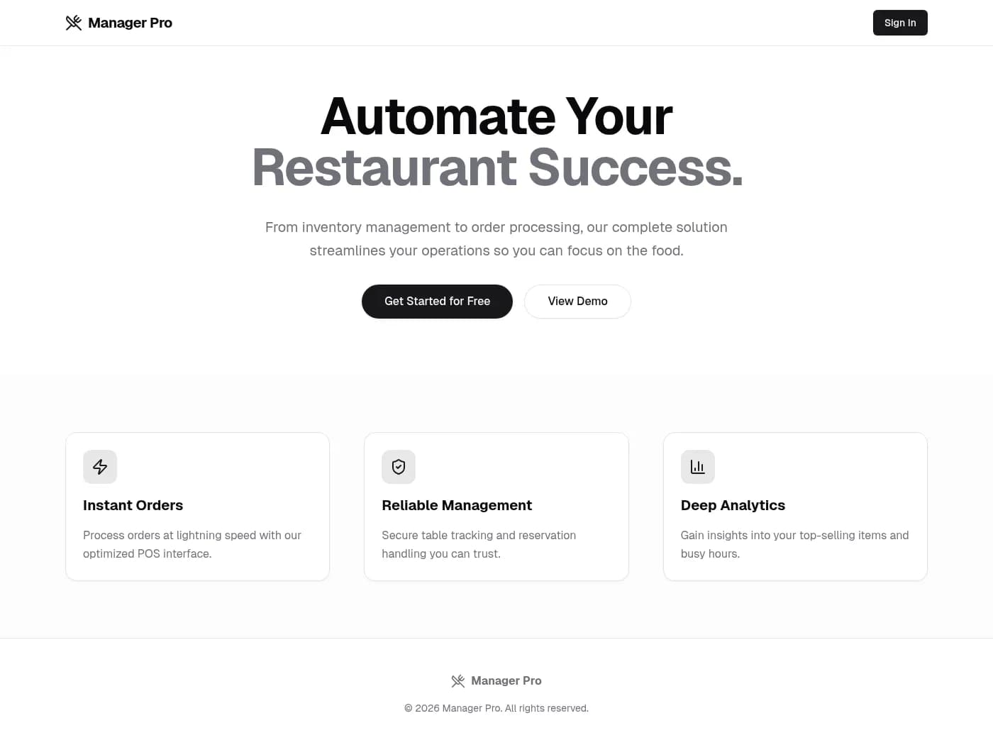 Restaurant Manager Pro