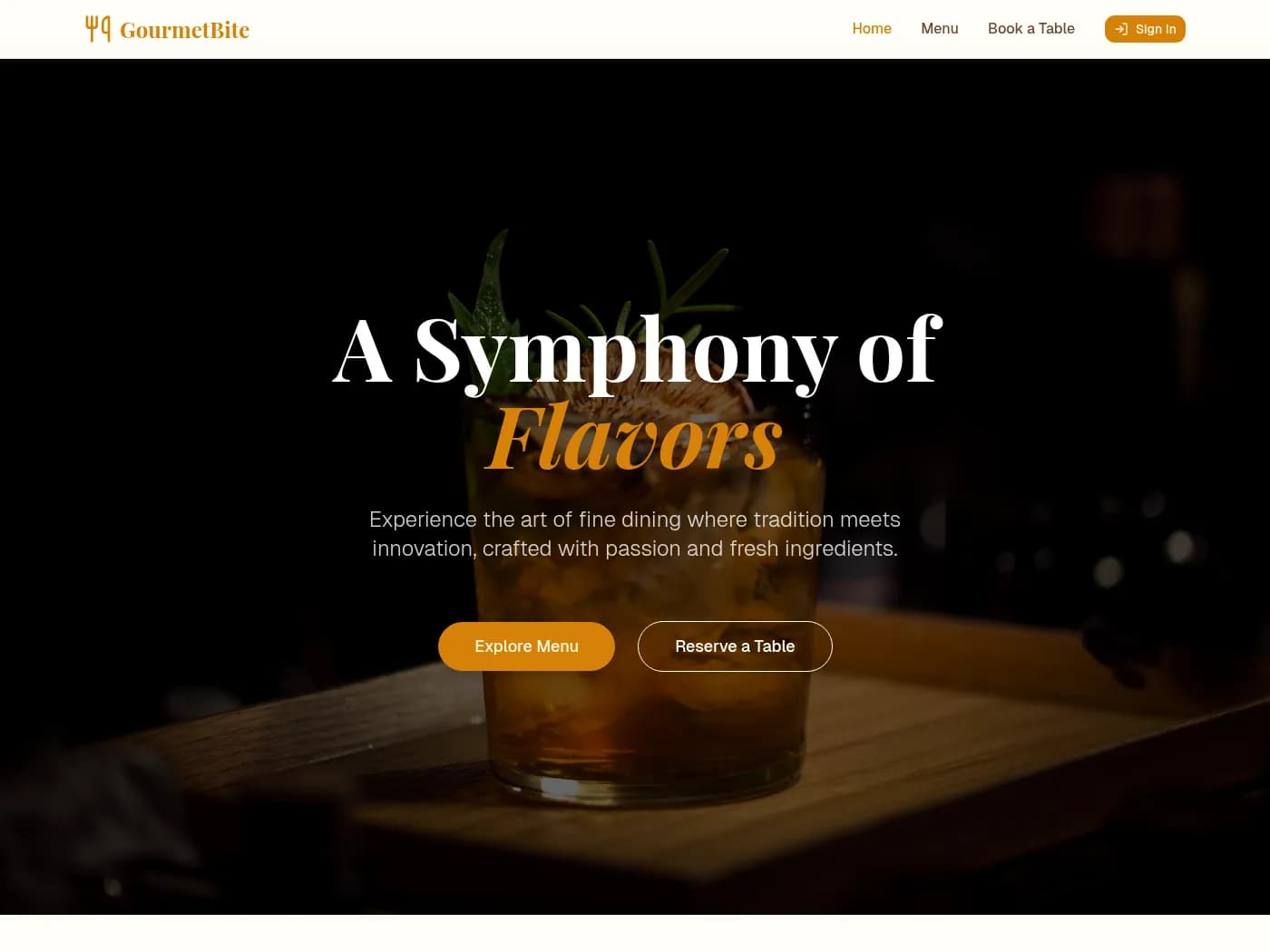 GourmetBite Restaurant Site