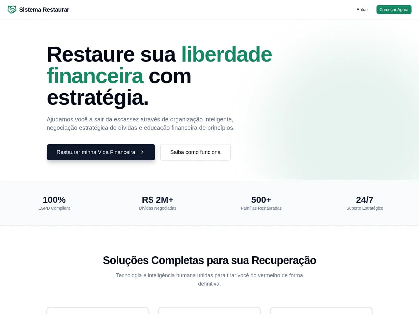 Restaurar Finance Platform