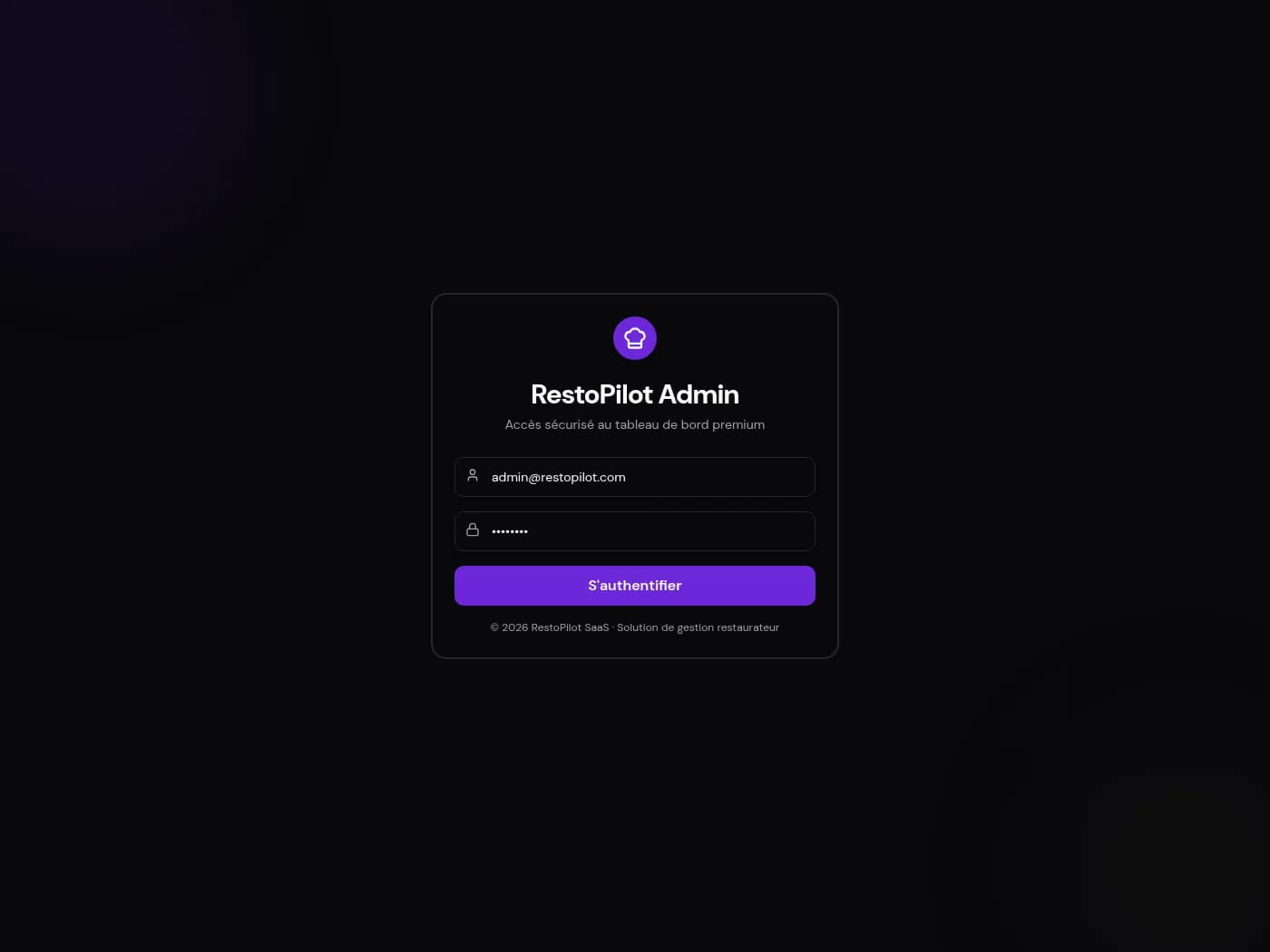 RestoPilot SaaS Modern UI