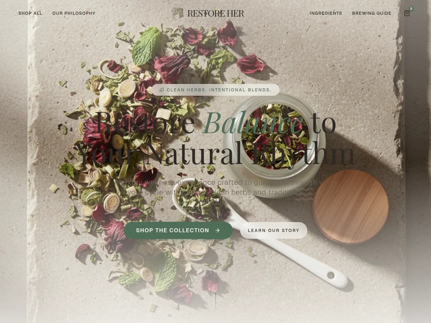 Restore Her Landing Page