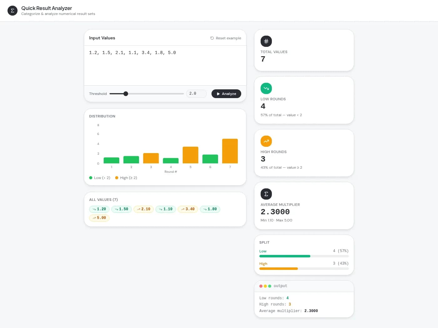 Quick Result Analyzer