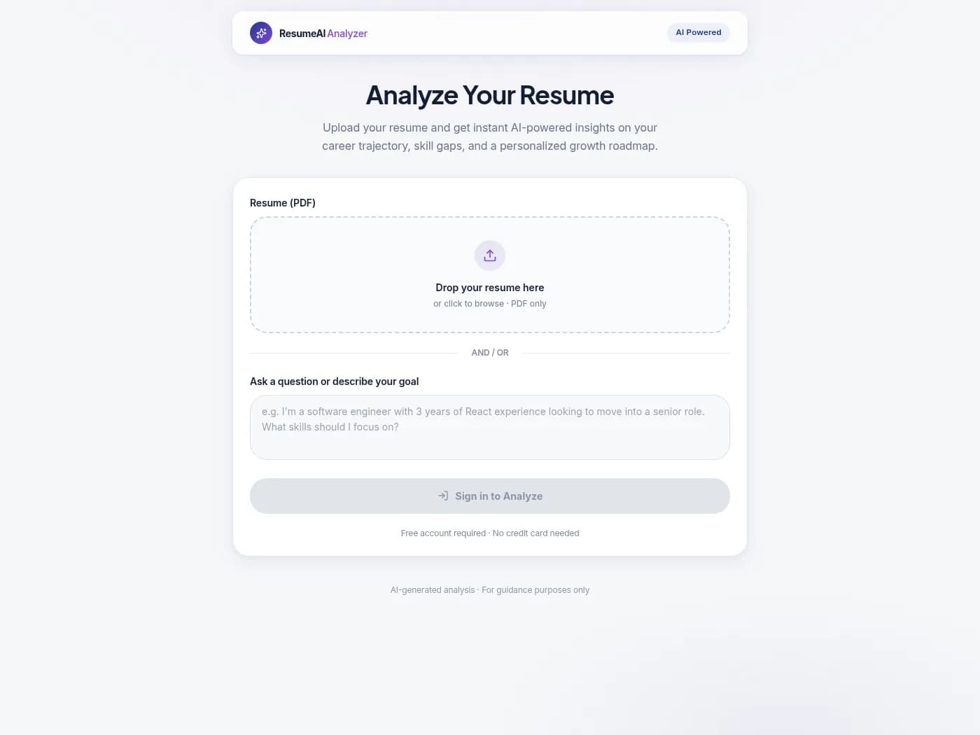 Minimal Resume Analyzer
