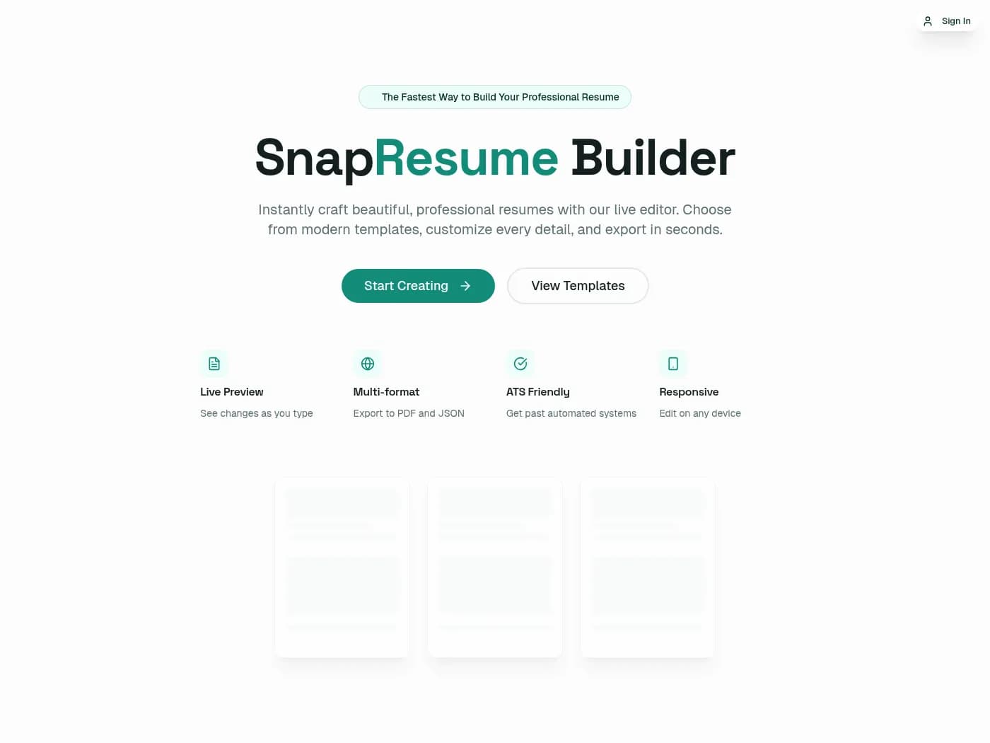 SnapResume Builder