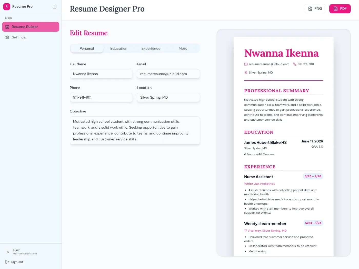 Resume Designer Pro