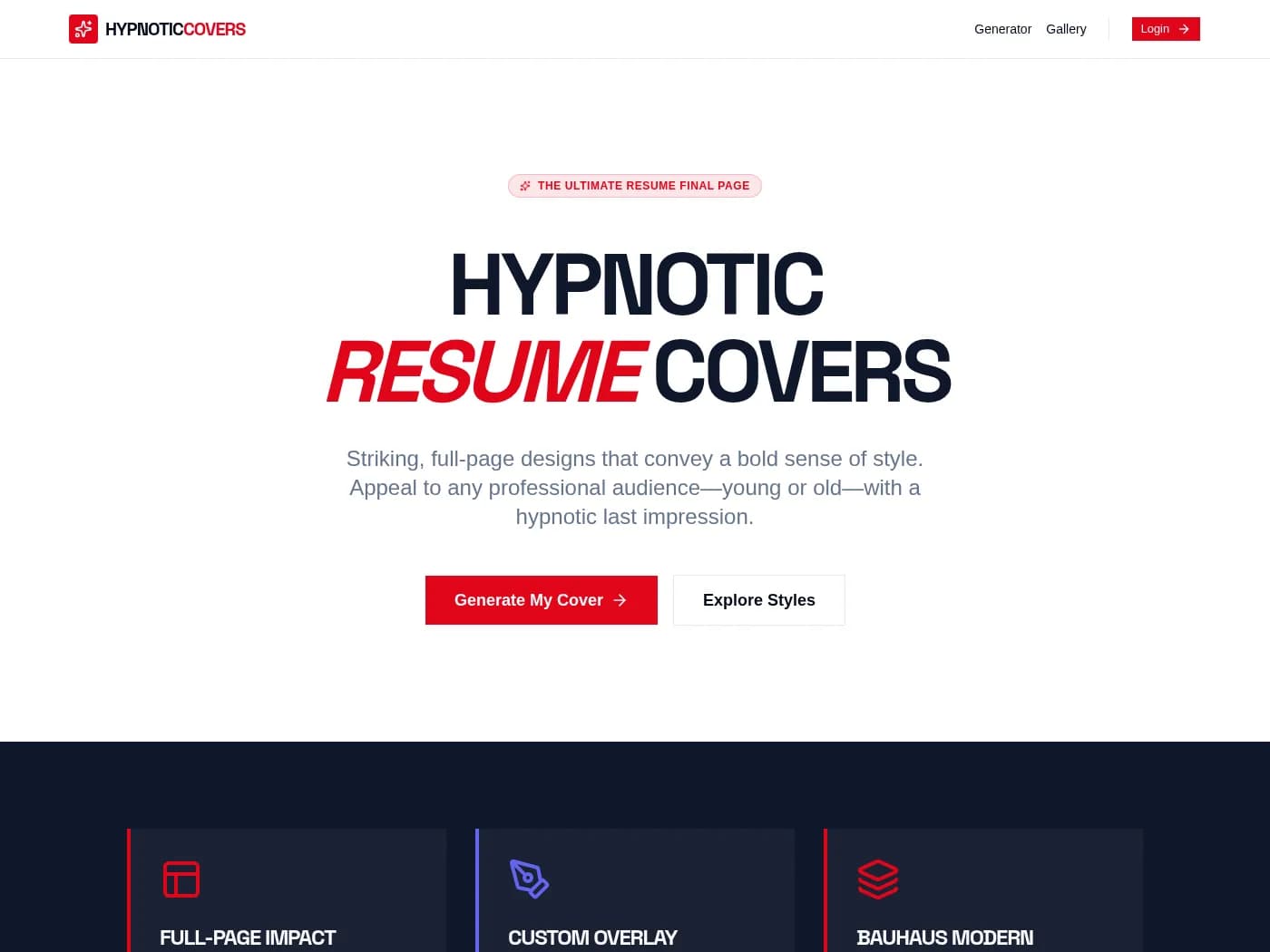 Hypnotic Resume Covers